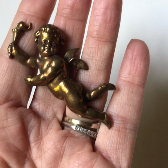 Jewelry | Torch Carrying Cupid Angel Brooch | Poshmark